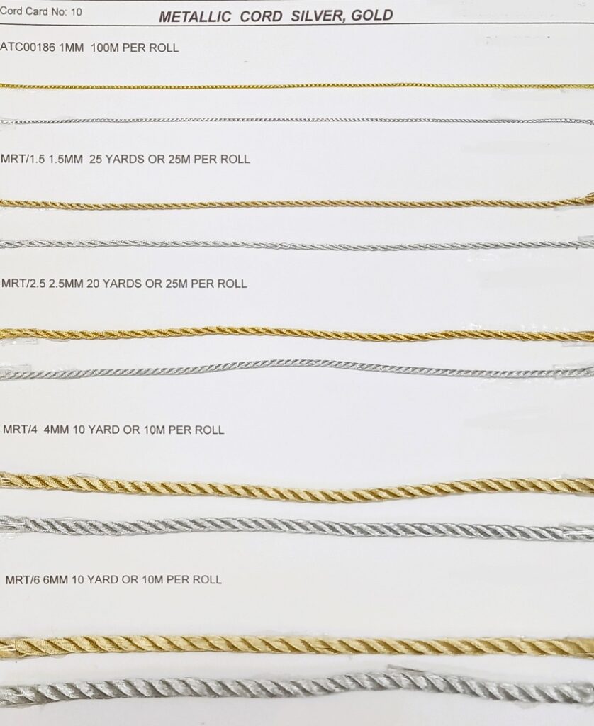 Metallic Cord | E&M Greenfield