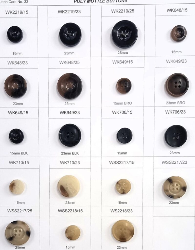 Poly Mottle Buttons | E&M Greenfield
